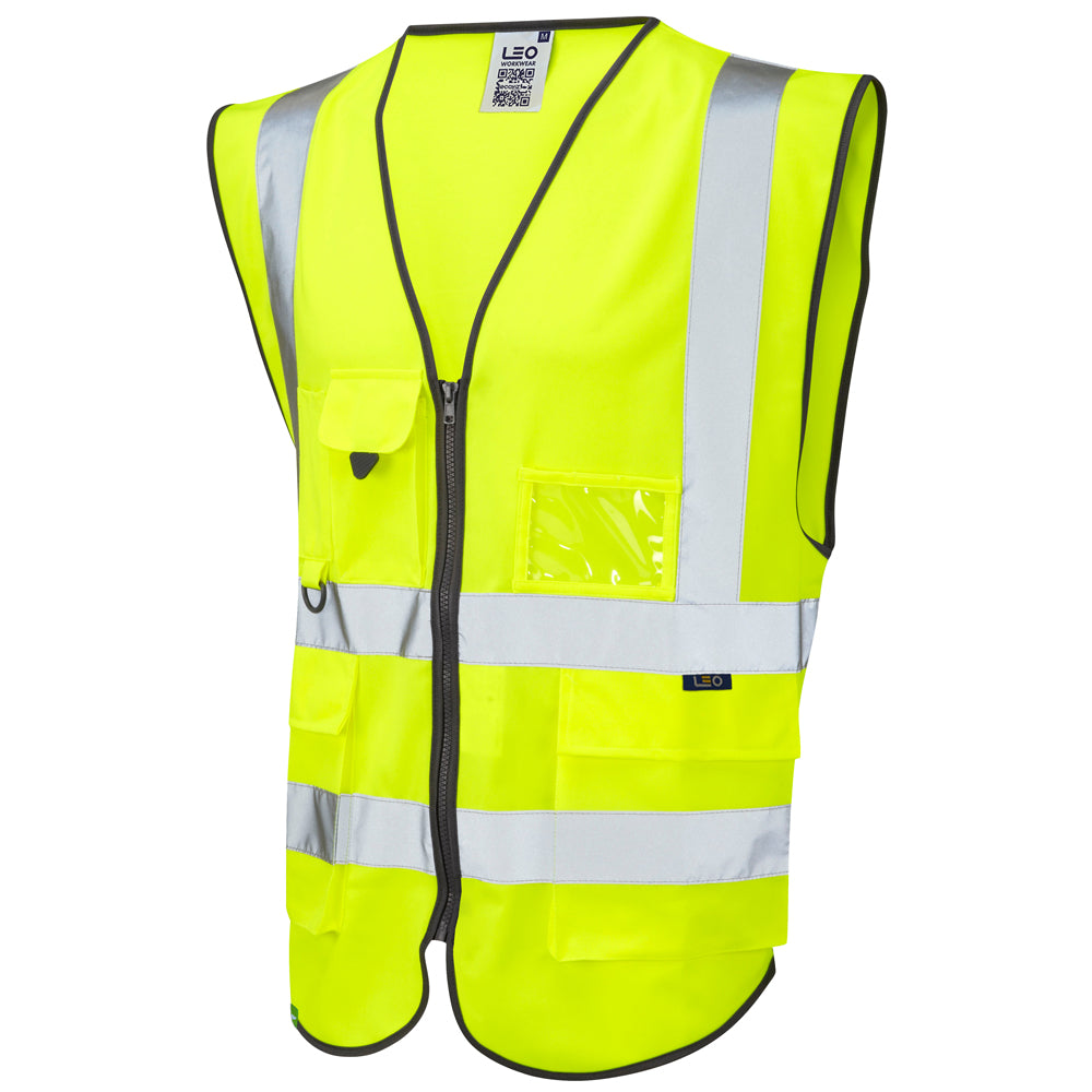 Leo Workwear LYNTON Leo EcoViz Superior Waistcoat - Hi-Vis Yellow – GS Workwear