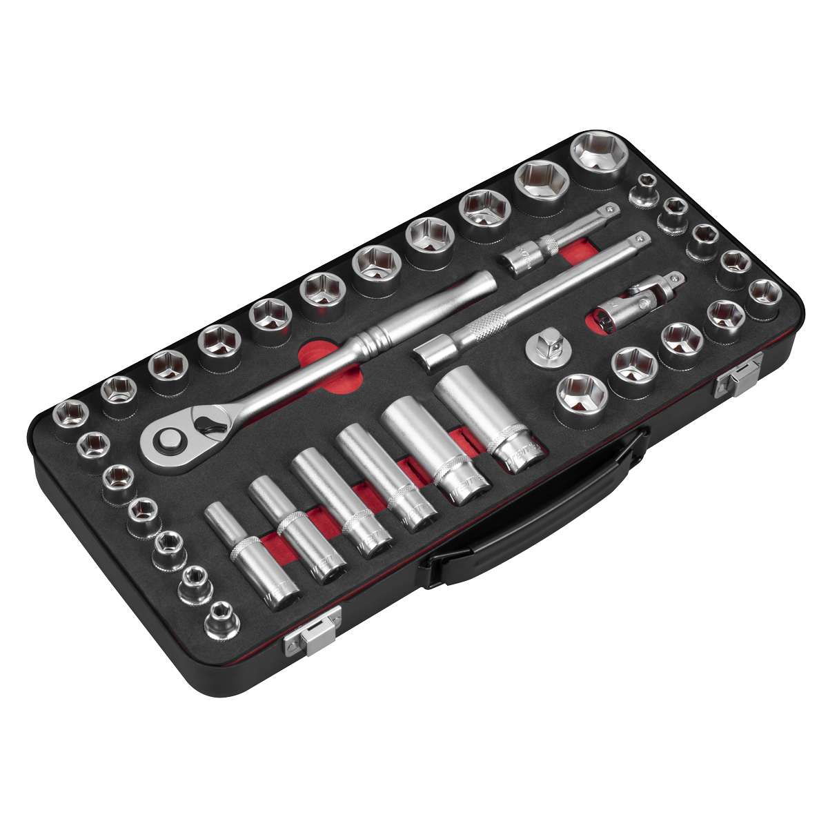 Sealey Socket Set 3/8"Sq Drive 37pc - Metric/Imperial - Premier Platin ...