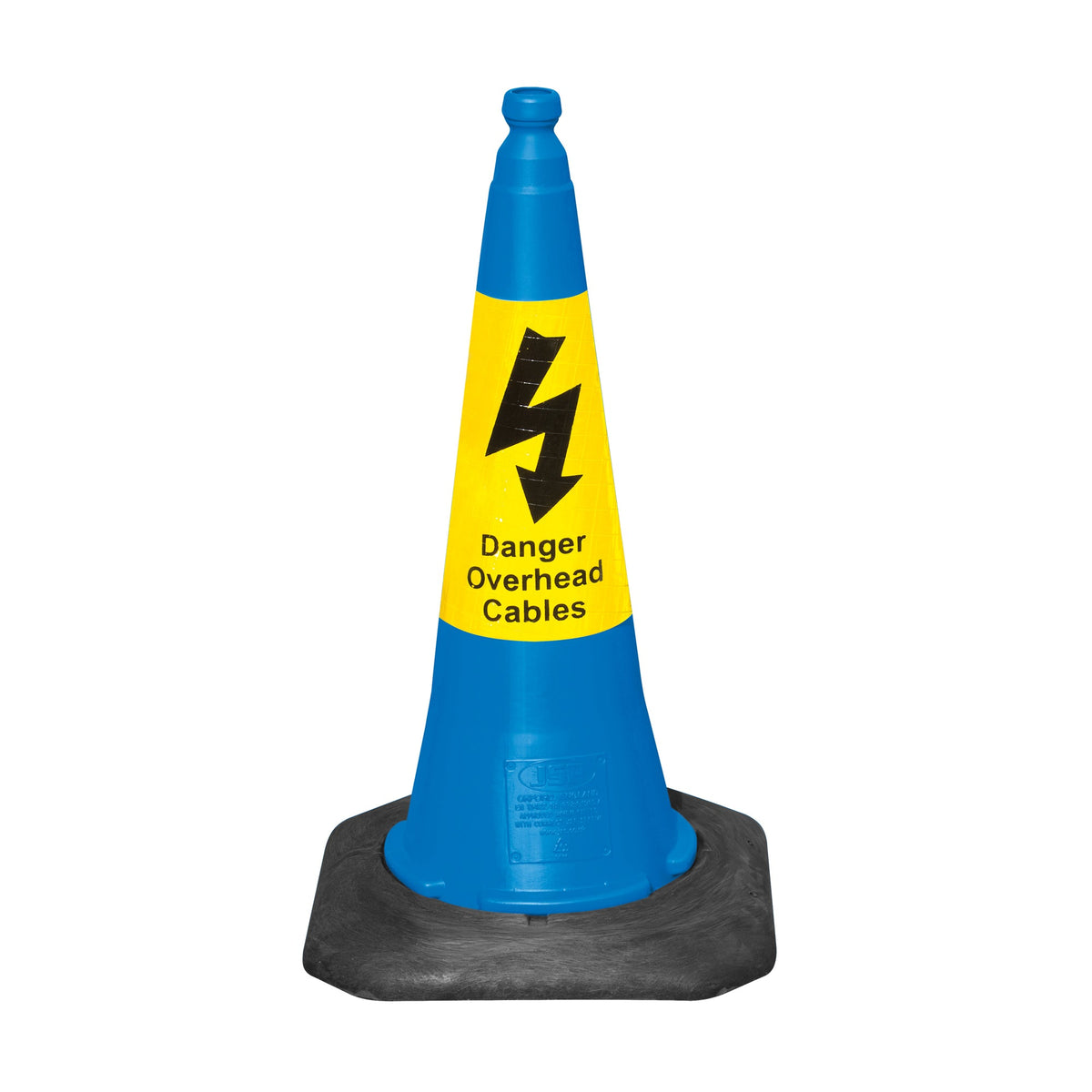 JSP Dominator Traffic Cone - Yellow Sealbrite Danger Overhead Cables ...