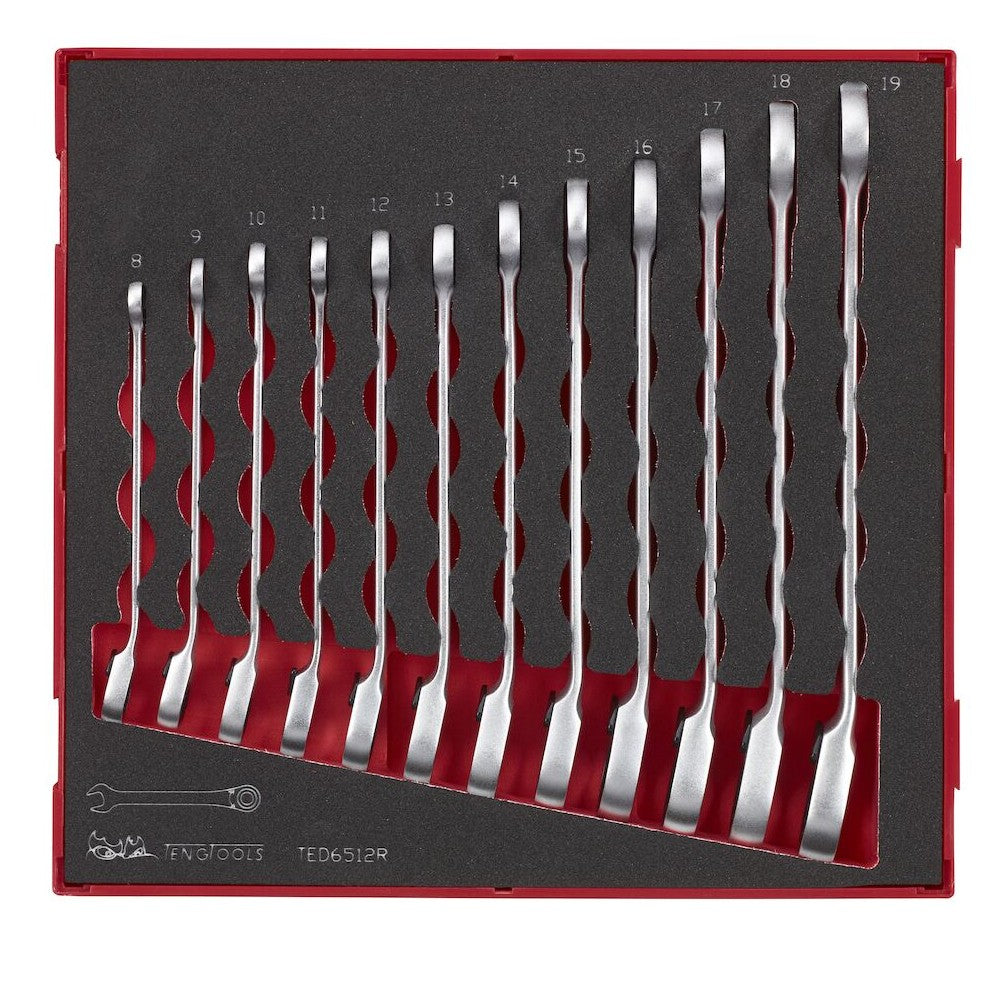 Teng Tools Ratcheting Combination Spanner Set R FOAM2 12 Pieces – GS ...