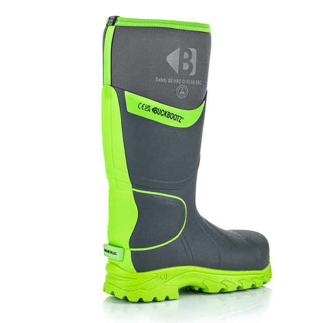 Buckbootz BBZ8000 High Visibility Neoprene/Rubber Safety Wellington Bo ...