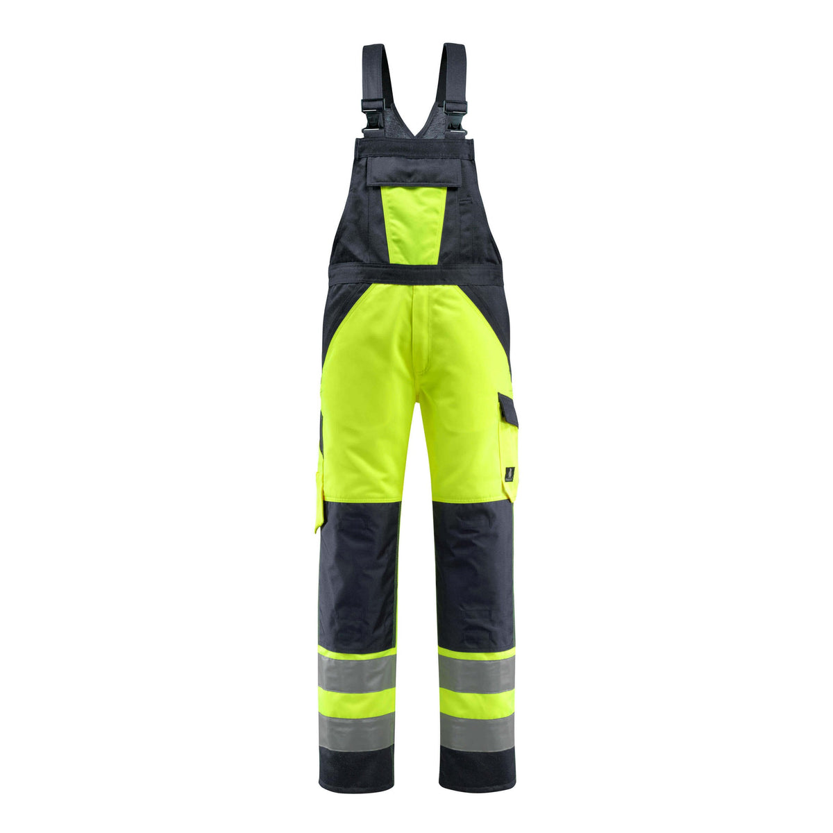 Mascot Safe Light Gosford Bib & Brace - Hi-Vis Yellow/Dark Navy Blue ...