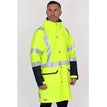 Bisley Taped Hi-Vis Stretch PU Rain Coat with Concealed Hood – GS Workwear